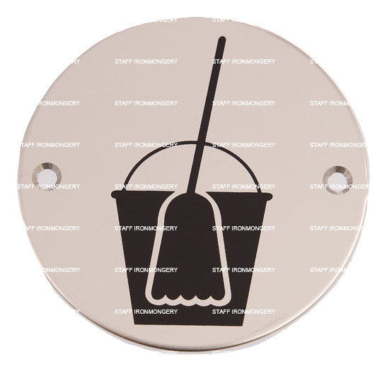 A GRADE Clean (Mop and Bucket) Sign Aluminium — Staff Ironmongery