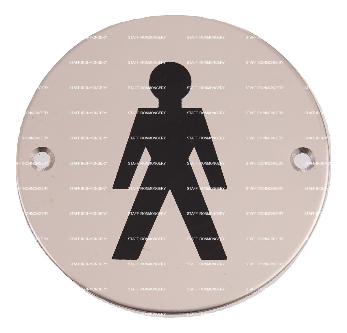 A GRADE Male Bathroom Sign Polished Satin Stainless — Staff Ironmongery