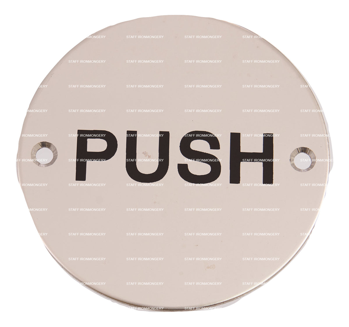 A GRADE Push Sign Polished Satin Stainless — Staff Ironmongery