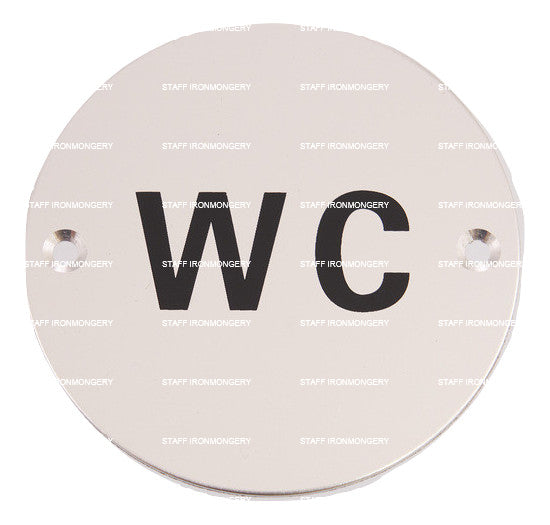 A GRADE Wash Closet (WC) Toilet Sign Aluminium — Staff Ironmongery