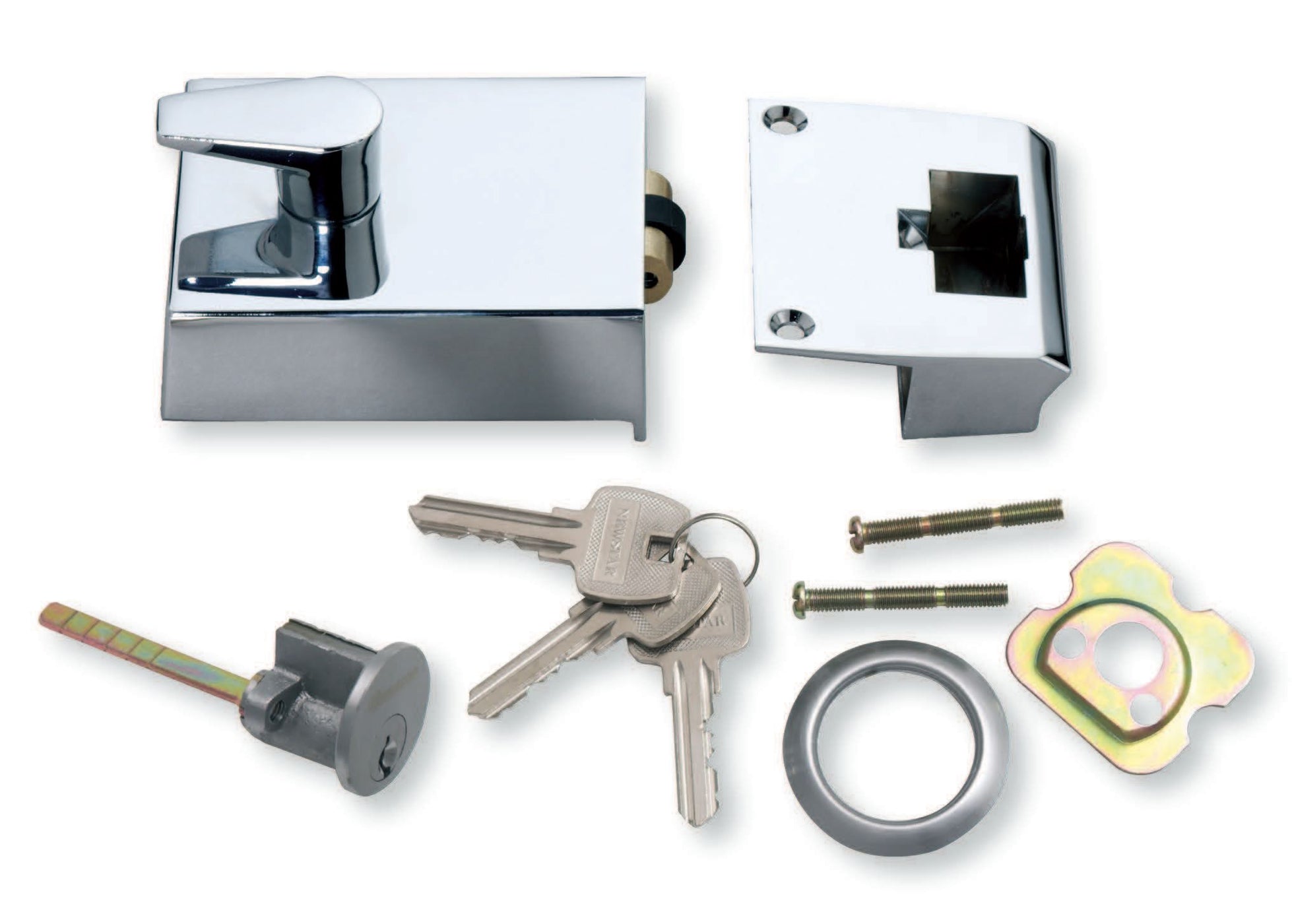 BARY Roller Bolt Night Latch Polished Chrome — Staff Ironmongery