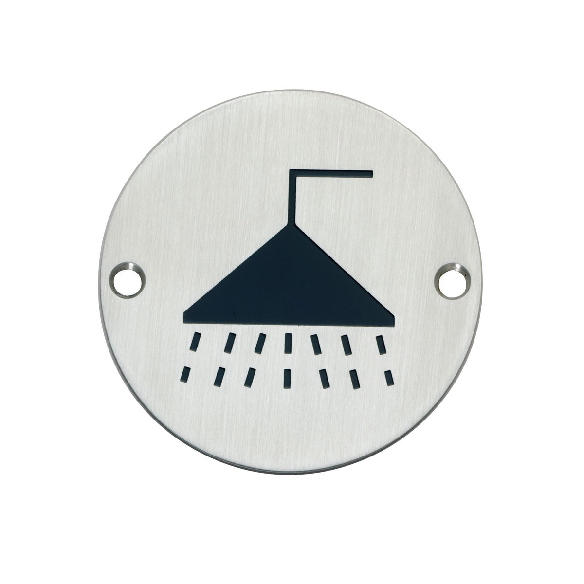 A GRADE Shower Room Indicator Sign Satin Stainless — Staff Ironmongery